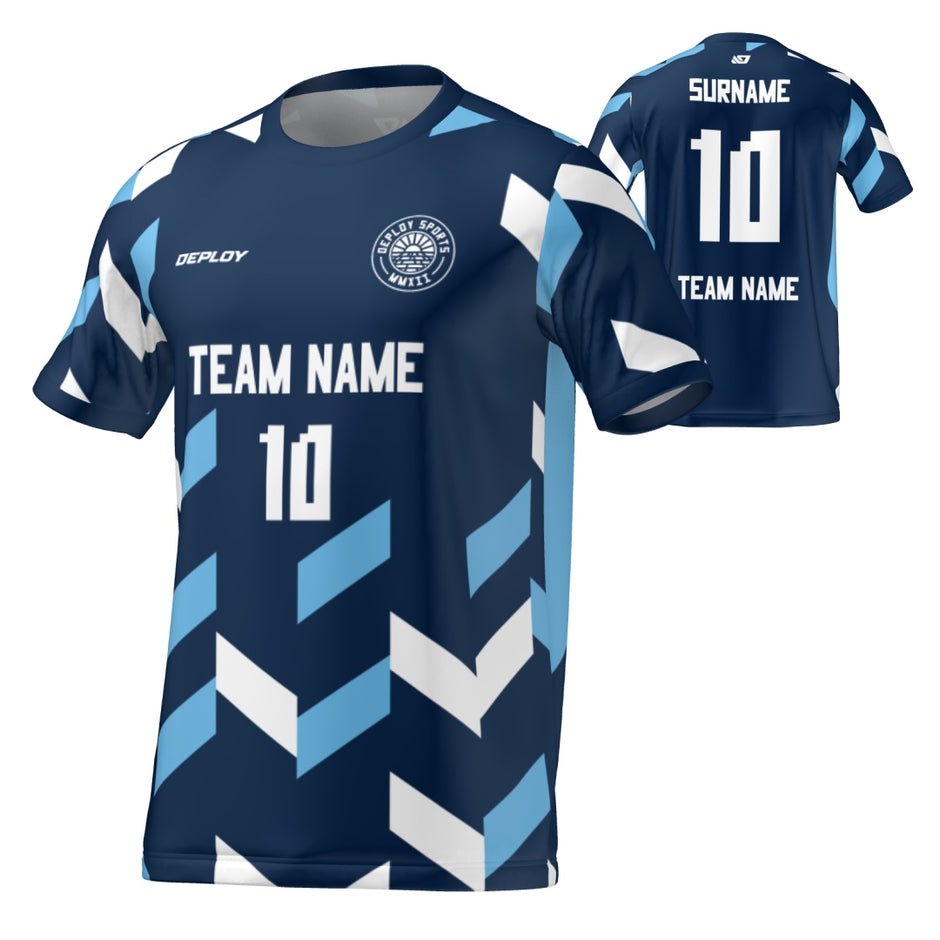 Personalised Navy/Sky Blue Soccer Jerseys | Deploy Sports